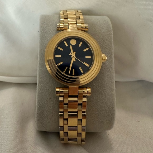 Tory Burch | Accessories | Tory Burch Tbw90 Gold Tone Navy Face Womens ...